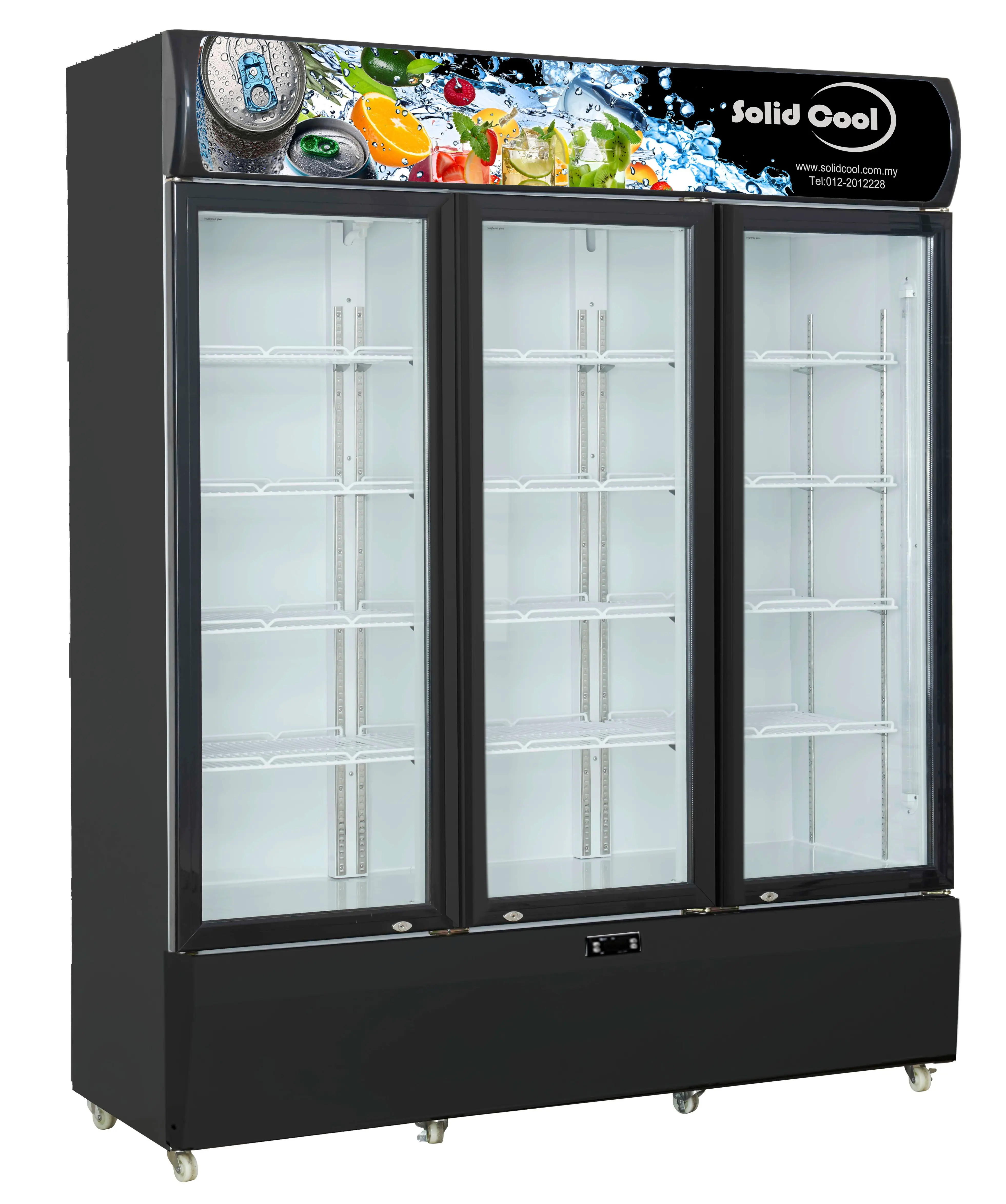 Solid Cool Commercial Refrigerator 3-Door | SC-3DB | Glass Door Chiller ...